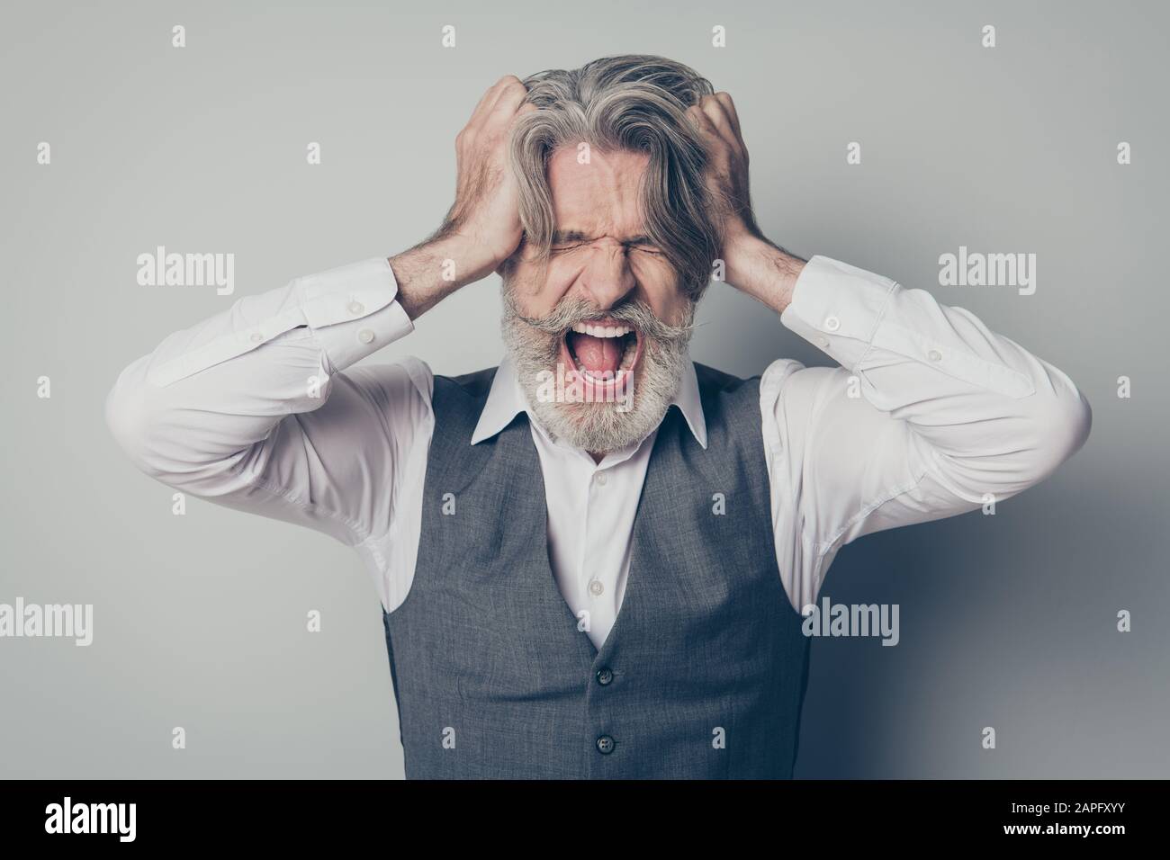 Thats enough. Close up photo of frustrated old businessman company ...