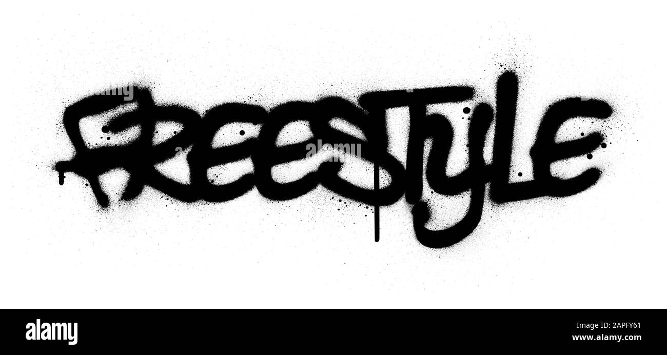 graffiti freestyle word sprayed in black over white Stock Vector Image ...