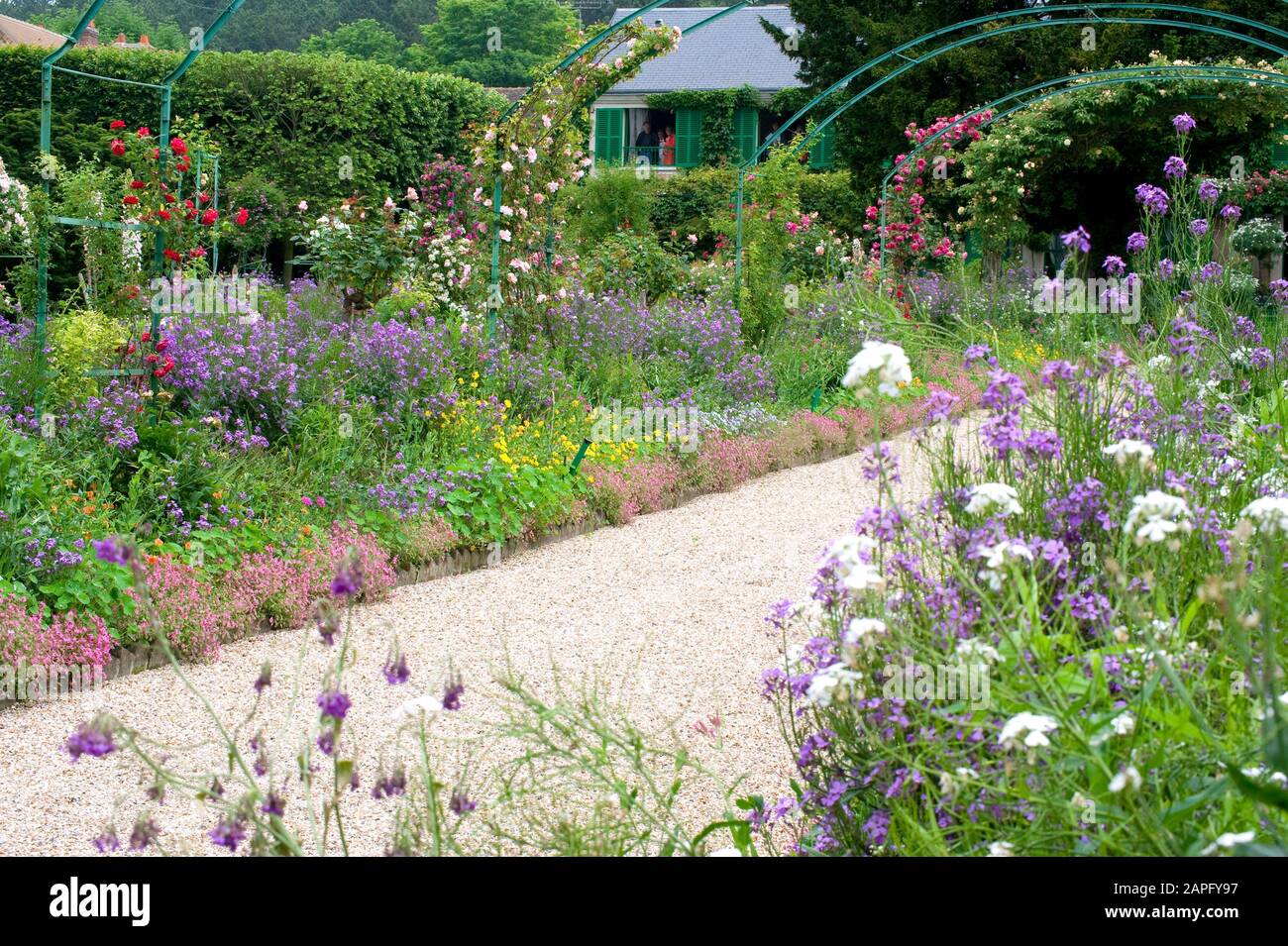 Garden scene in spring. Claude Monet Garden in Giverny, France Stock ...