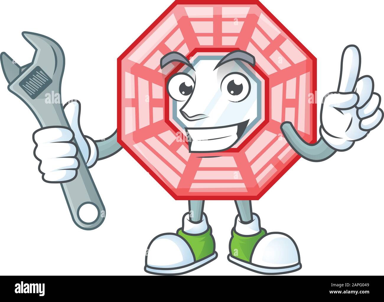 Smart Mechanic chinese square feng sui cartoon character design Stock ...