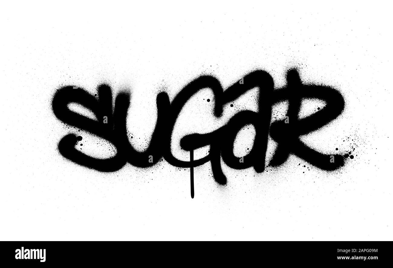 graffiti sugar word sprayed in black over white Stock Vector Image ...