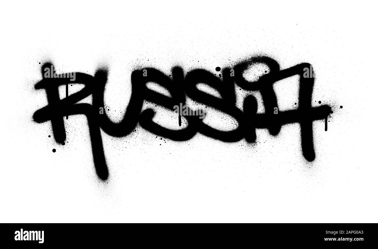 graffiti Russia word sprayed in black over white Stock Vector Image ...