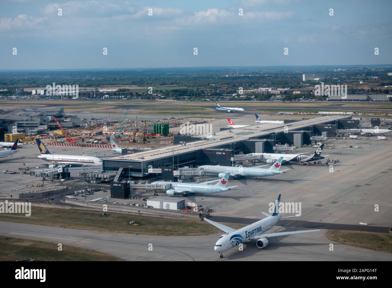 Aerial view of Heathrow international airport at day time Stock Photo ...