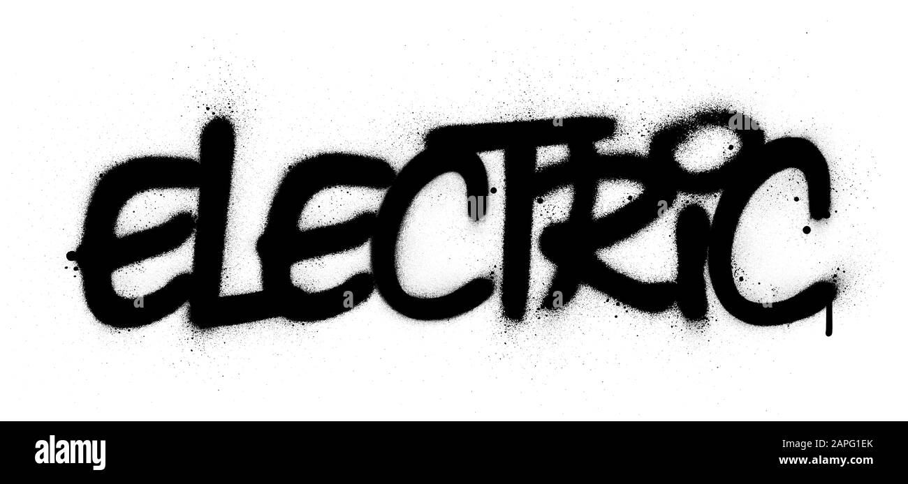 graffiti electric word sprayed in black over white Stock Vector Image ...