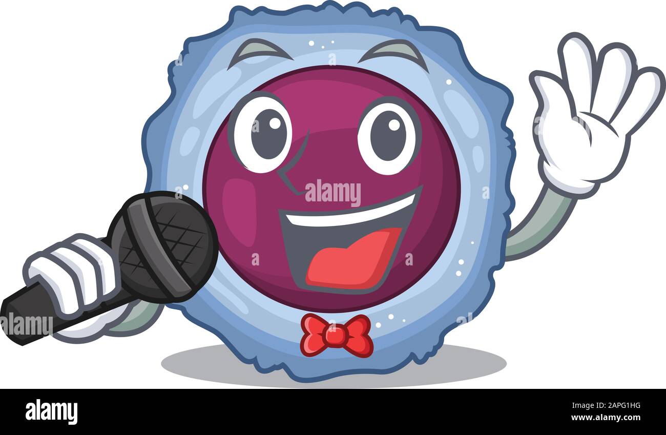 Happy lymphocyte cell singing on a microphone Stock Vector Image & Art ...