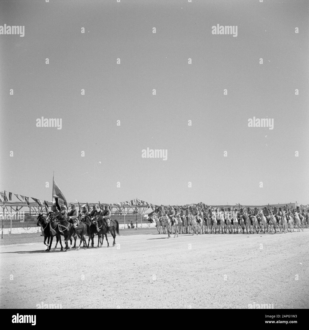 Middle East 1950-1955: Jordan - Amman Description: Cavalry on horseback ...