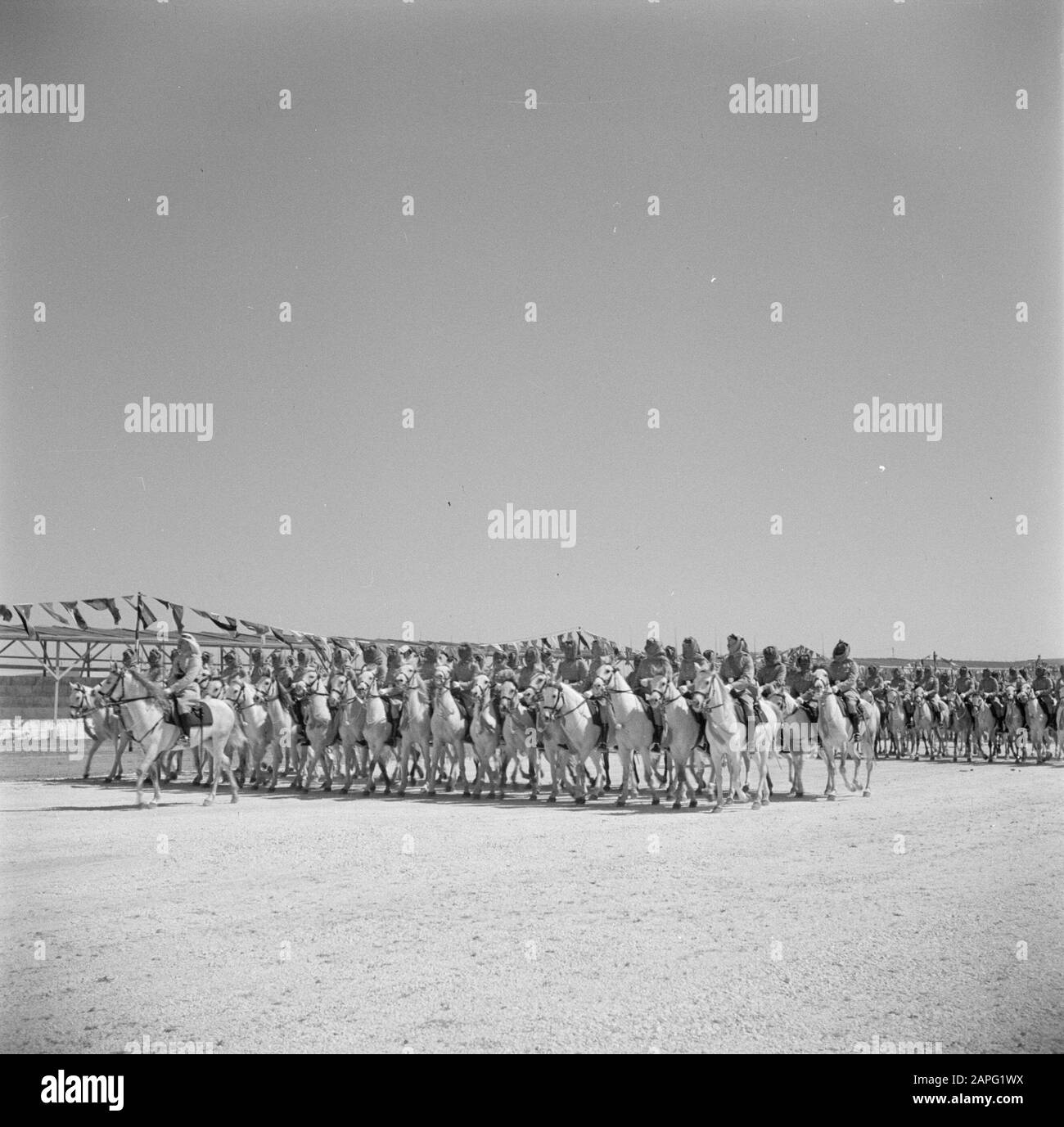 Middle East 1950-1955: Jordan - Amman Description: Cavalry on horseback ...