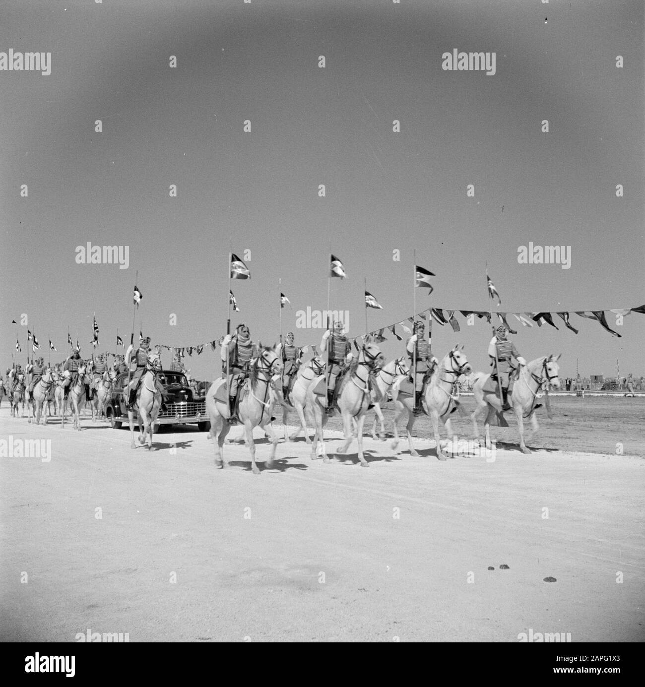 Middle East 1950-1955: Jordan - Amman Description: Cavalry on horseback ...