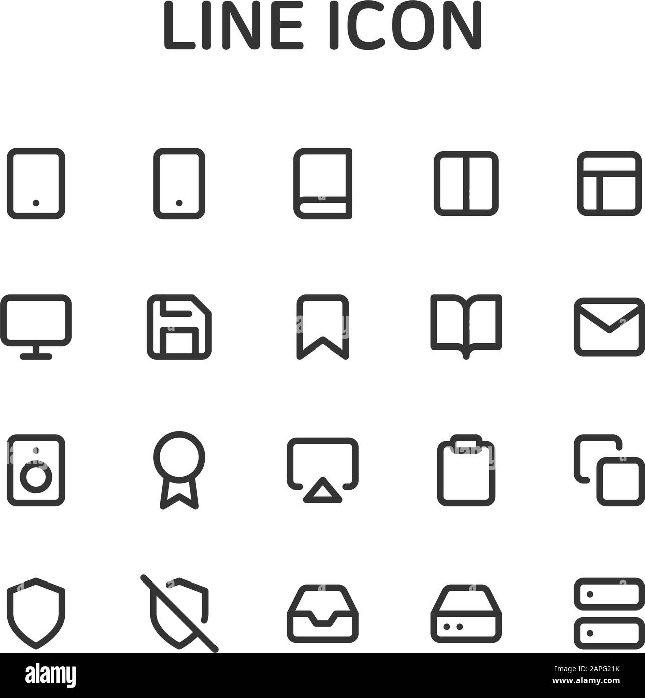 Simple Set of Line Icons illustration 002 Stock Vector Image & Art - Alamy