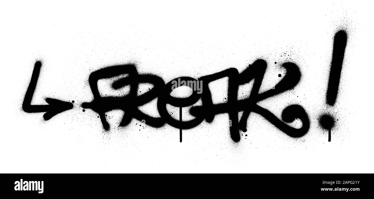 graffiti freak word sprayed in black over white Stock Vector Image ...