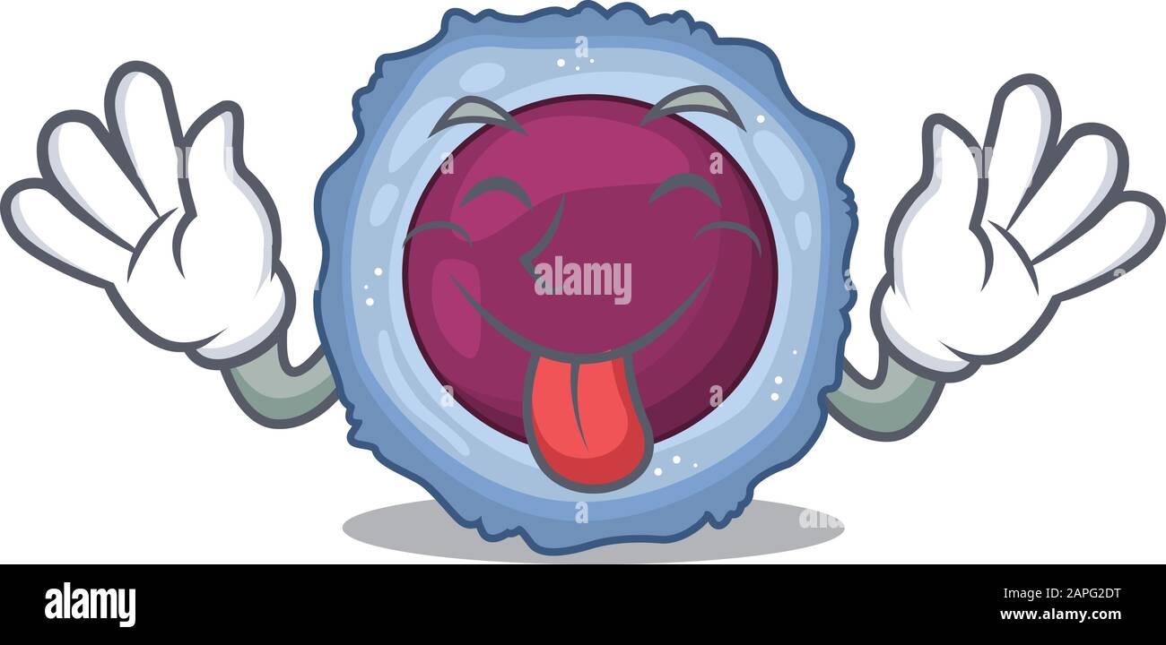 Cute lymphocyte cell cartoon mascot style with Tongue out Stock Vector ...