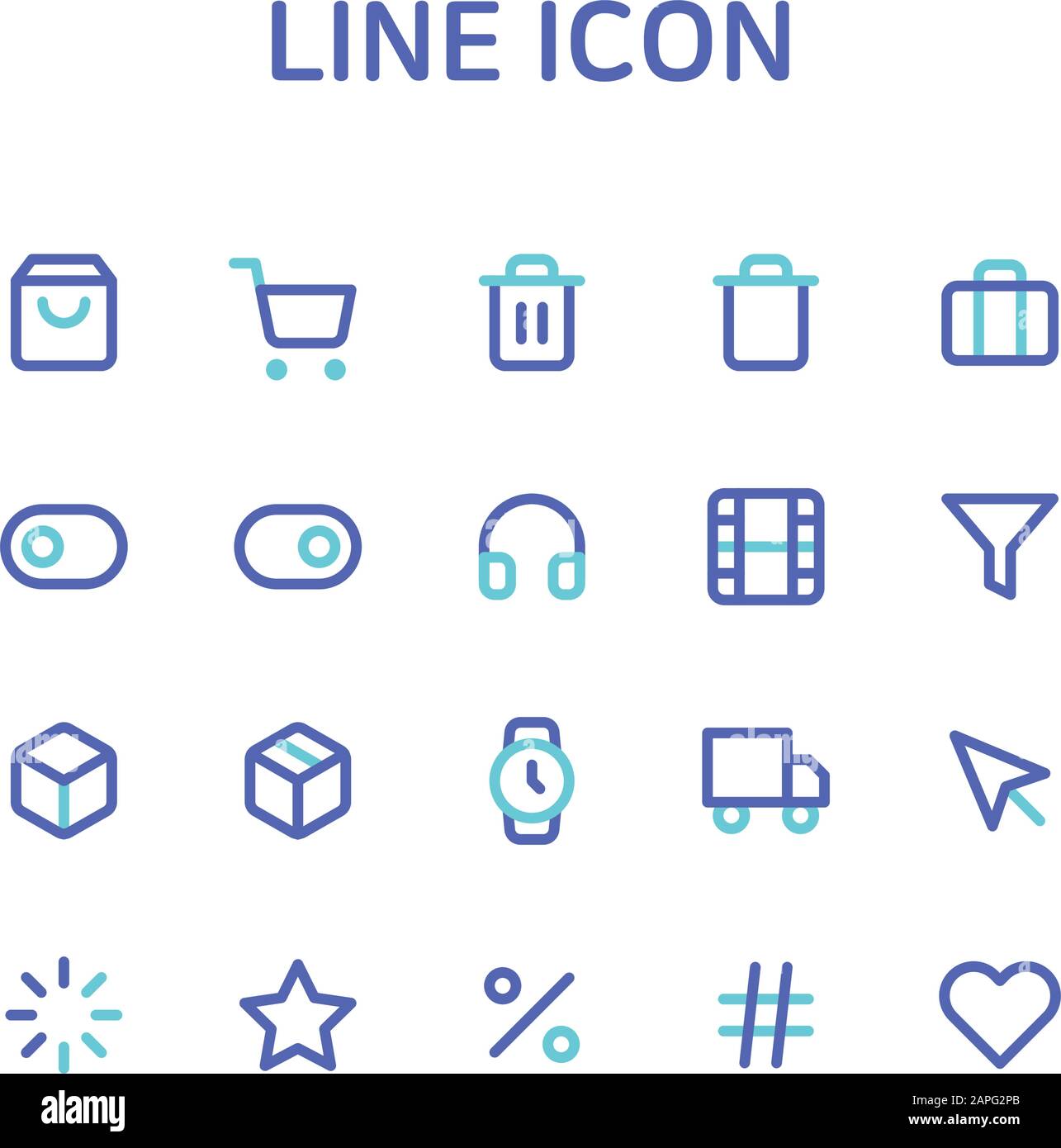 Simple Set of Line Icons illustration 024 Stock Vector Image & Art - Alamy