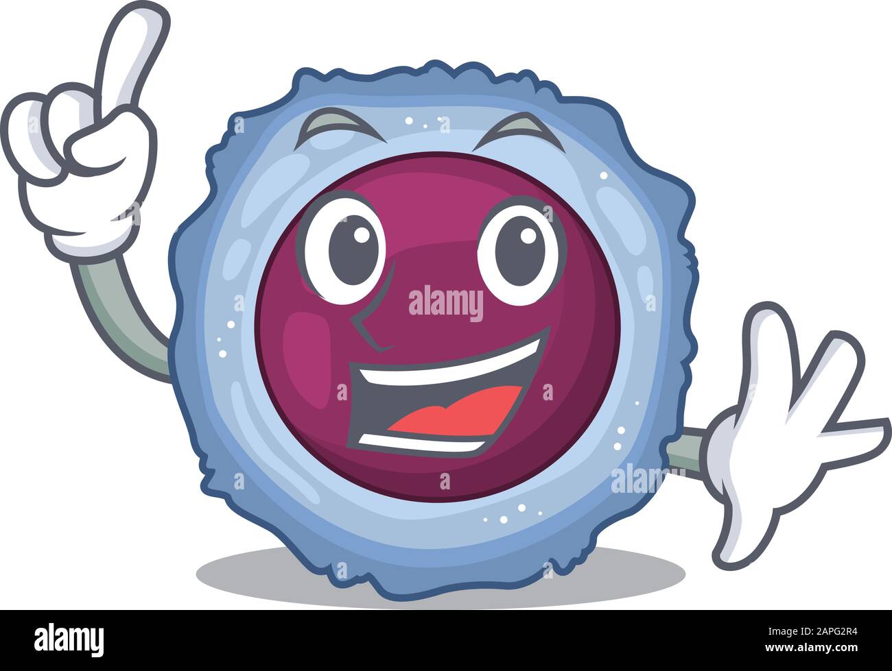 One Finger lymphocyte cell in mascot cartoon character style Stock ...