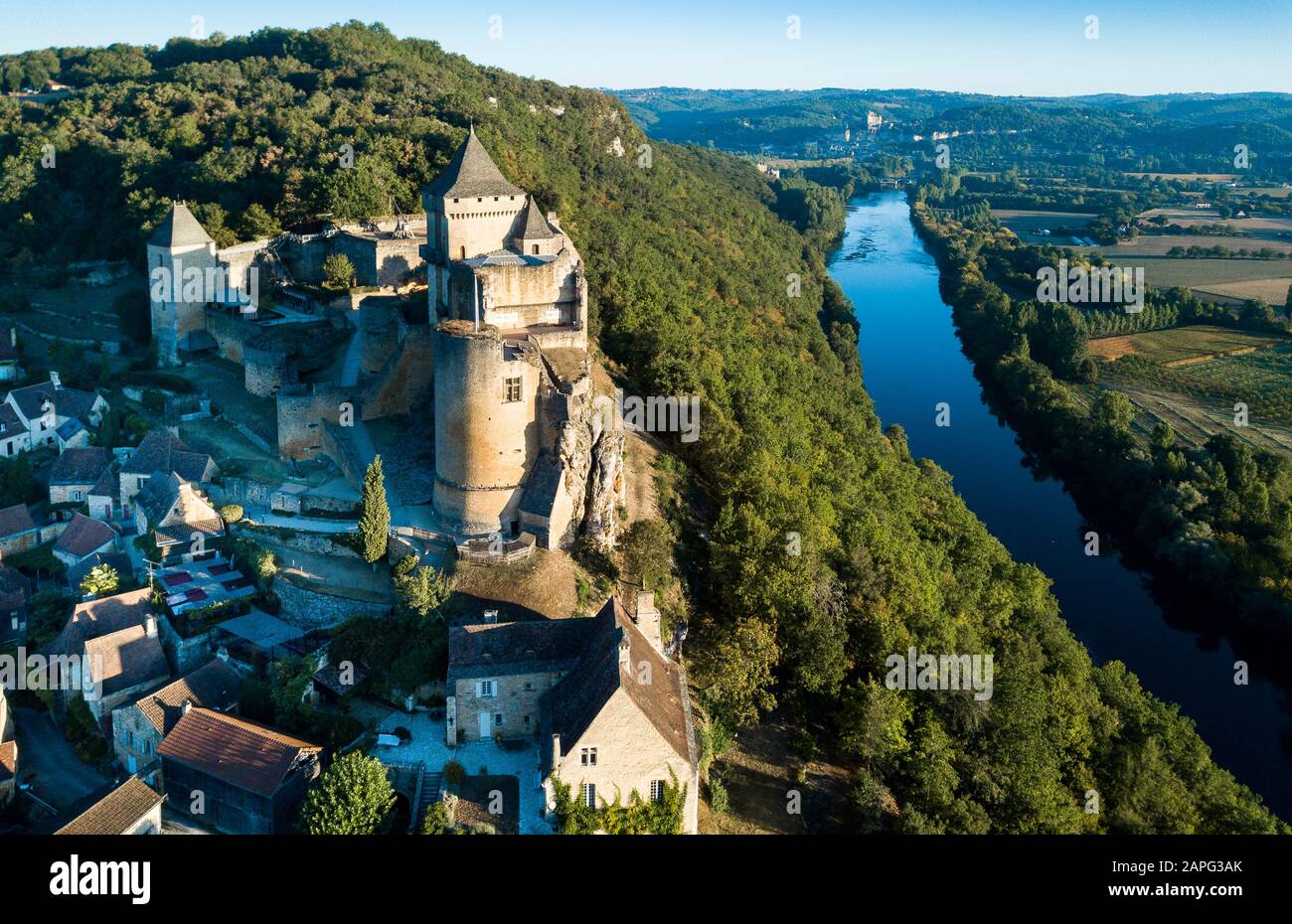 Aerial view castelnaud castle dordogne hi-res stock photography and ...