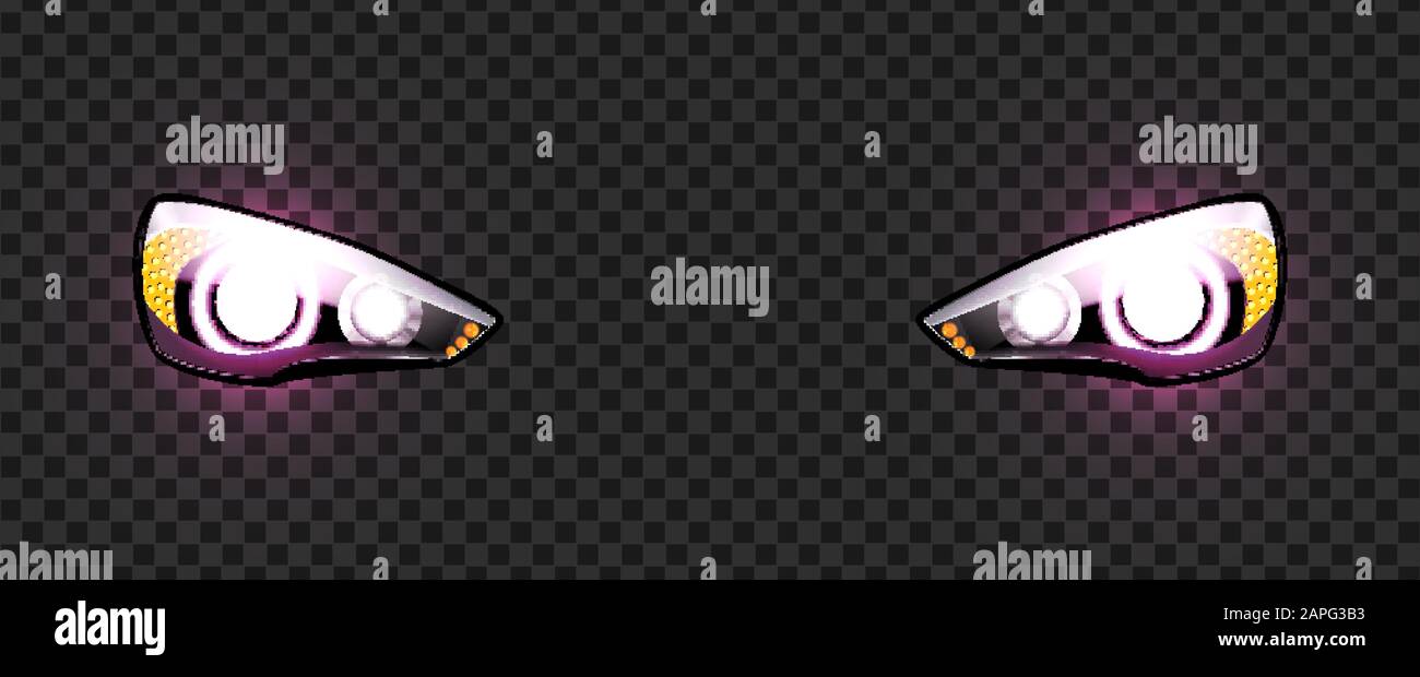 Car Headlight Lighting Halogen Head Lamps Vector Stock Vector Image ...