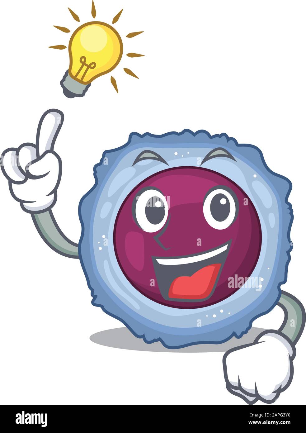 Have an idea gesture of lymphocyte cell cartoon character design Stock ...