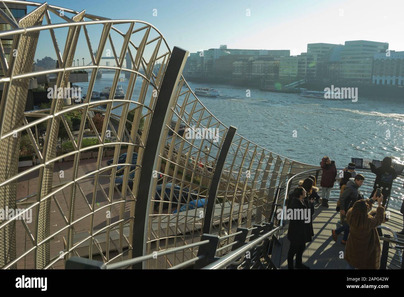 People walking along the new stairs by London Bridge with access to ...