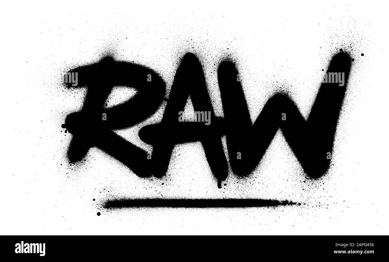 graffiti raw word sprayed in black over white Stock Vector Image & Art ...