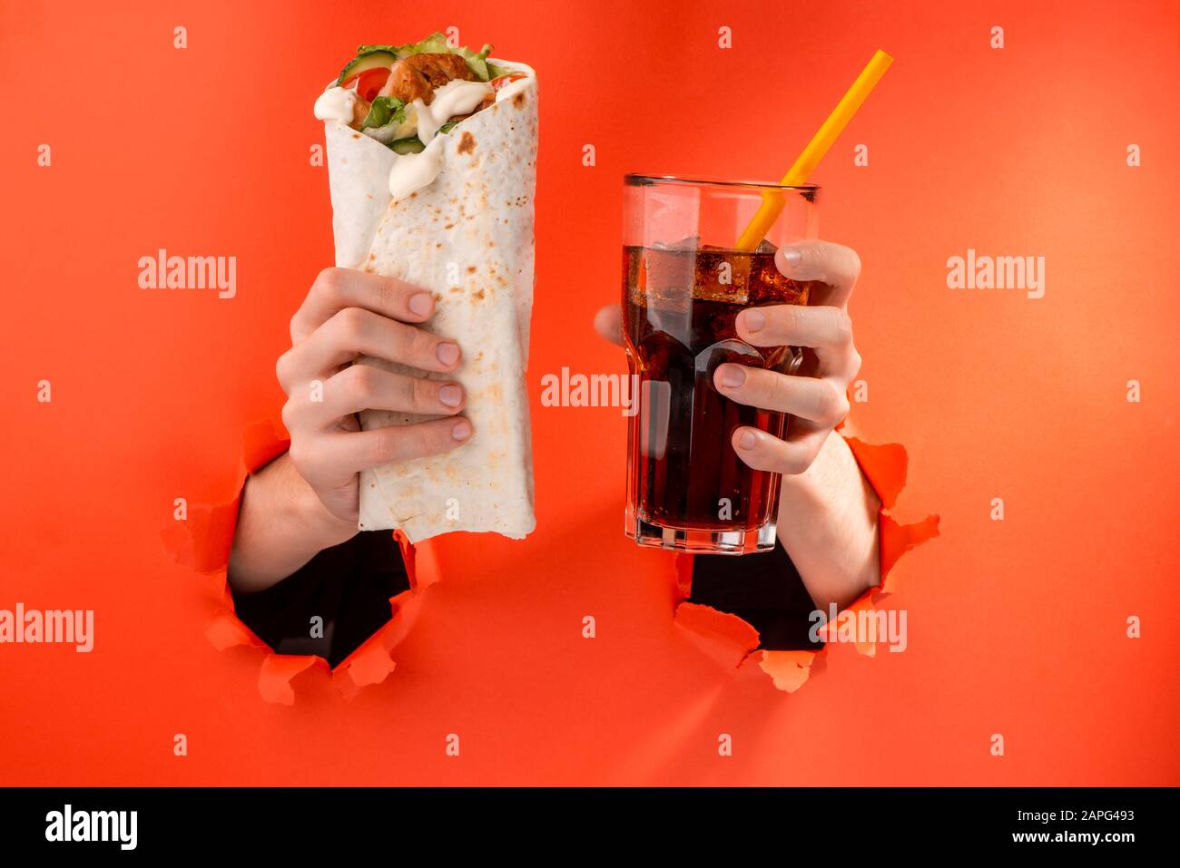 Shawarma cola drink hi-res stock photography and images - Alamy
