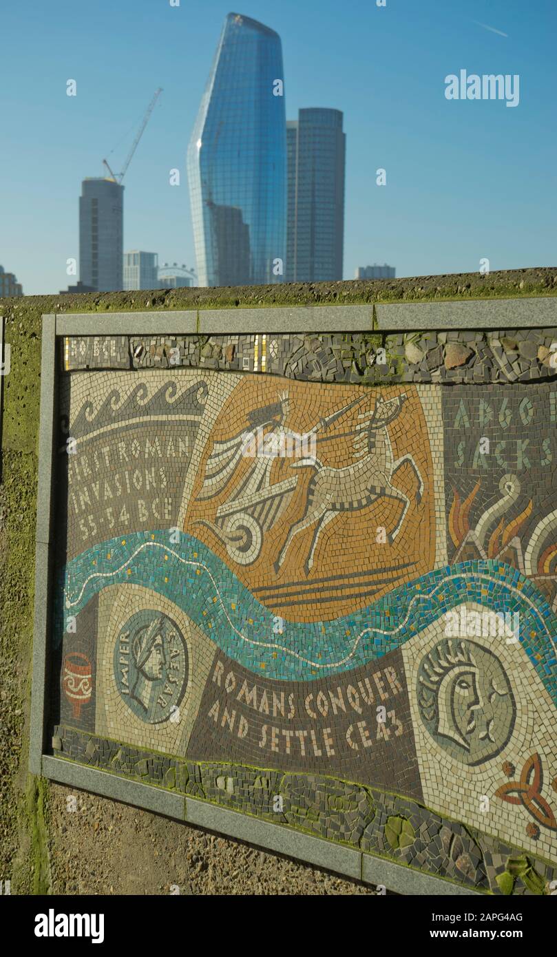 People walking along the pedestrian path by Queenhithe by River Thames ...