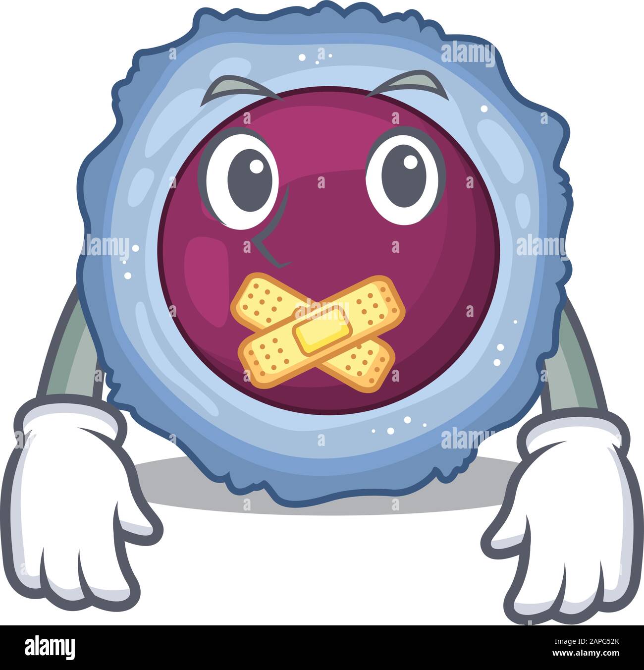 a silent gesture of lymphocyte cell mascot cartoon character design ...