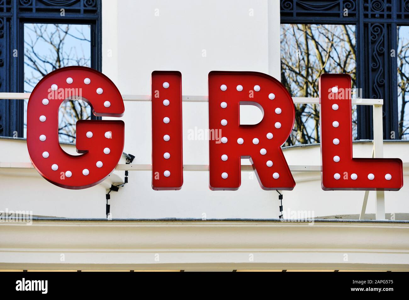GIRL Letters on theater - Paris - France Stock Photo - Alamy
