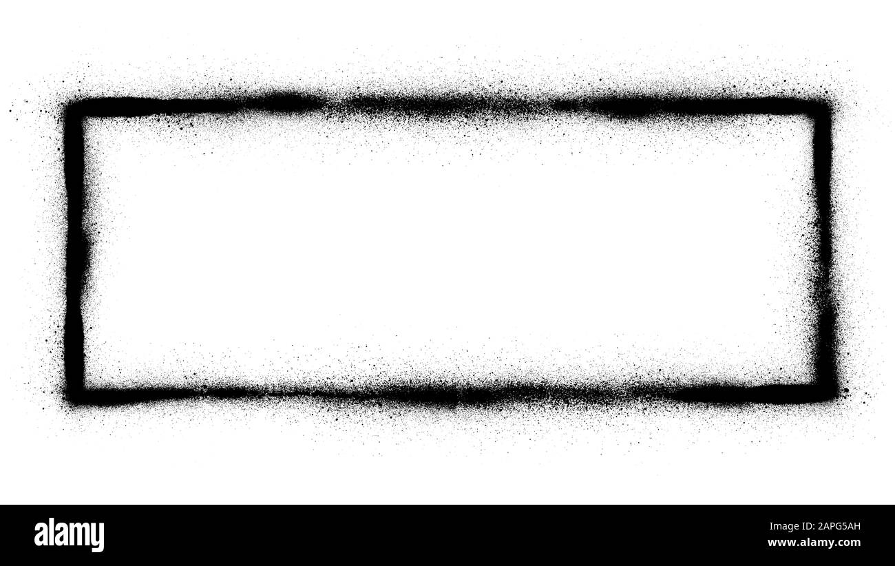 graffiti rectangle frame sprayed in black over white Stock Vector Image ...