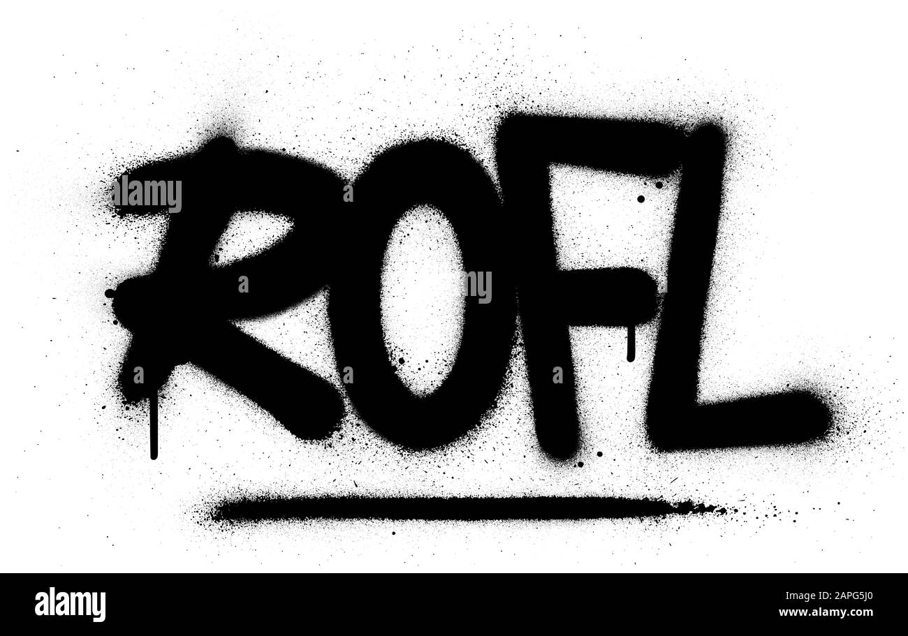 graffiti ROFL abbreviation sprayed in black over white Stock Vector ...