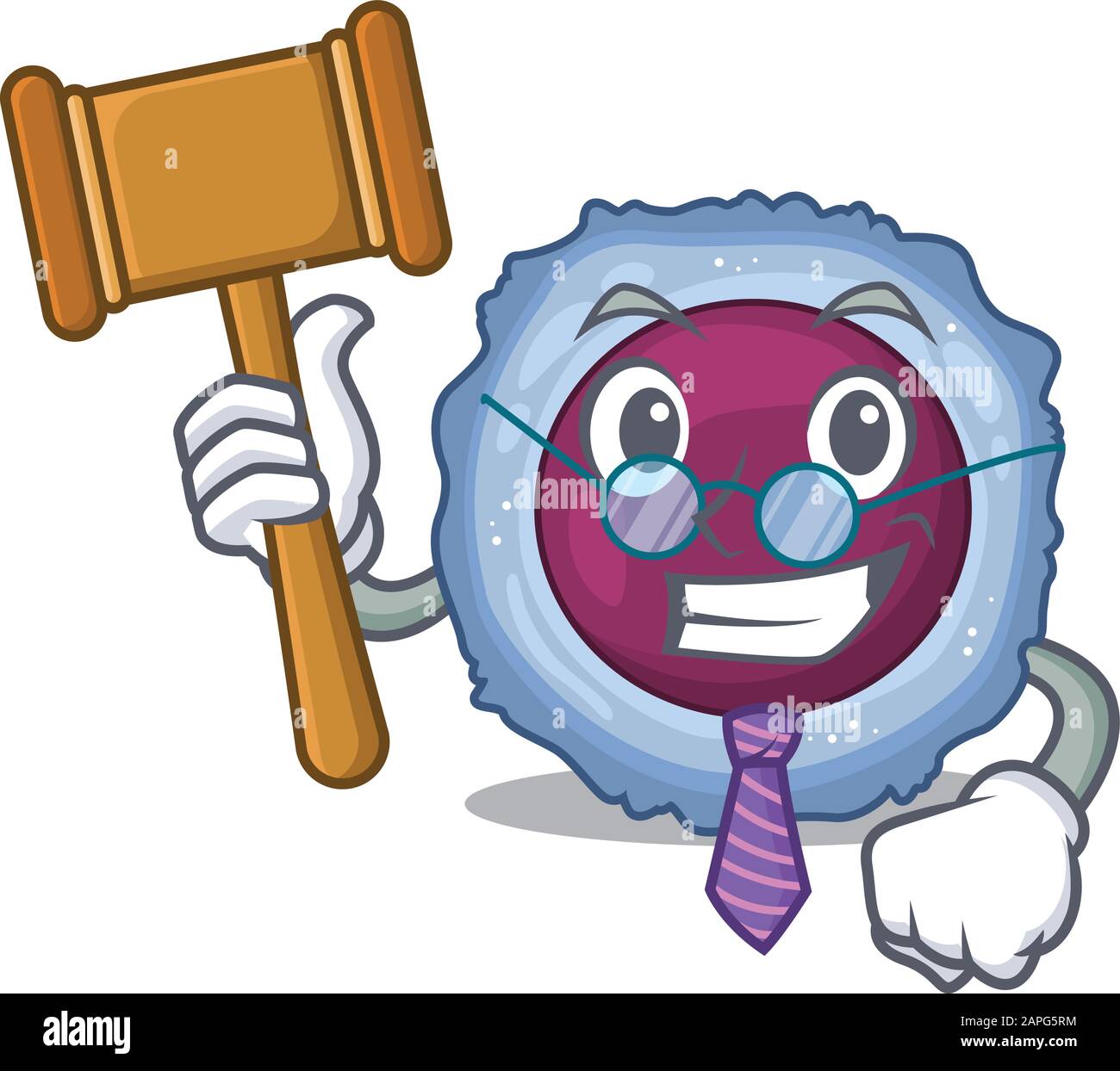 Smart Judge lymphocyte cell in mascot cartoon character style Stock ...