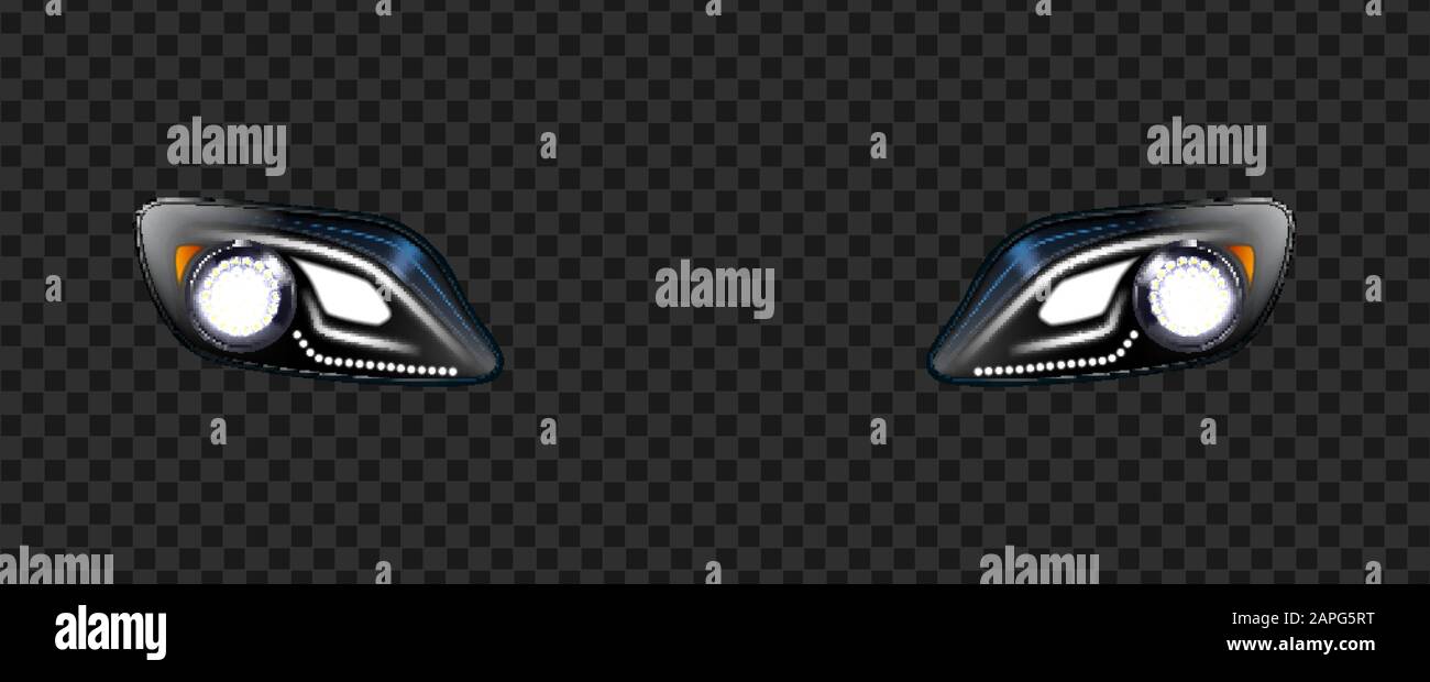 Headlight Lamp Car With Glowing Effect Vector Stock Vector Image & Art ...