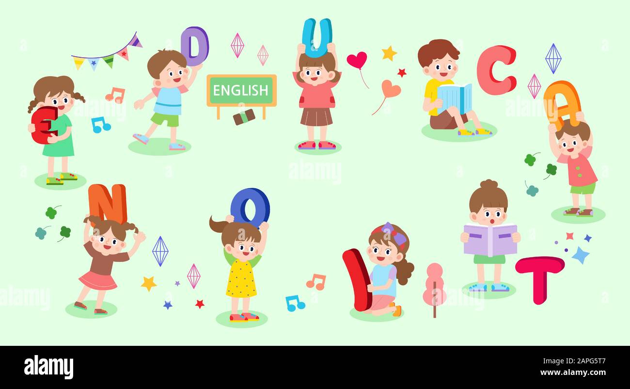 Children summer english Stock Vector Images - Alamy
