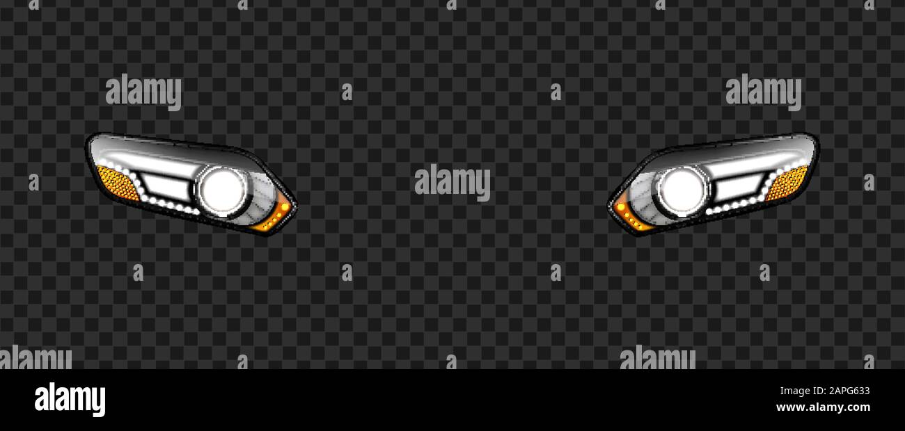 Car Headlight With Glowing Light Effect Vector Stock Vector Image & Art ...