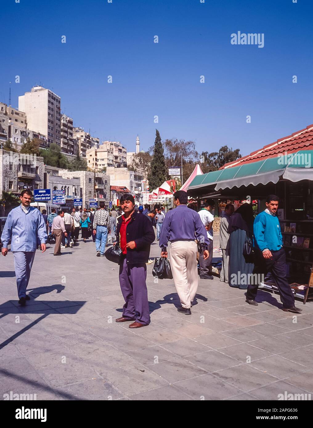 Jordan. Street scene in the market place in the Jordan capital city of ...