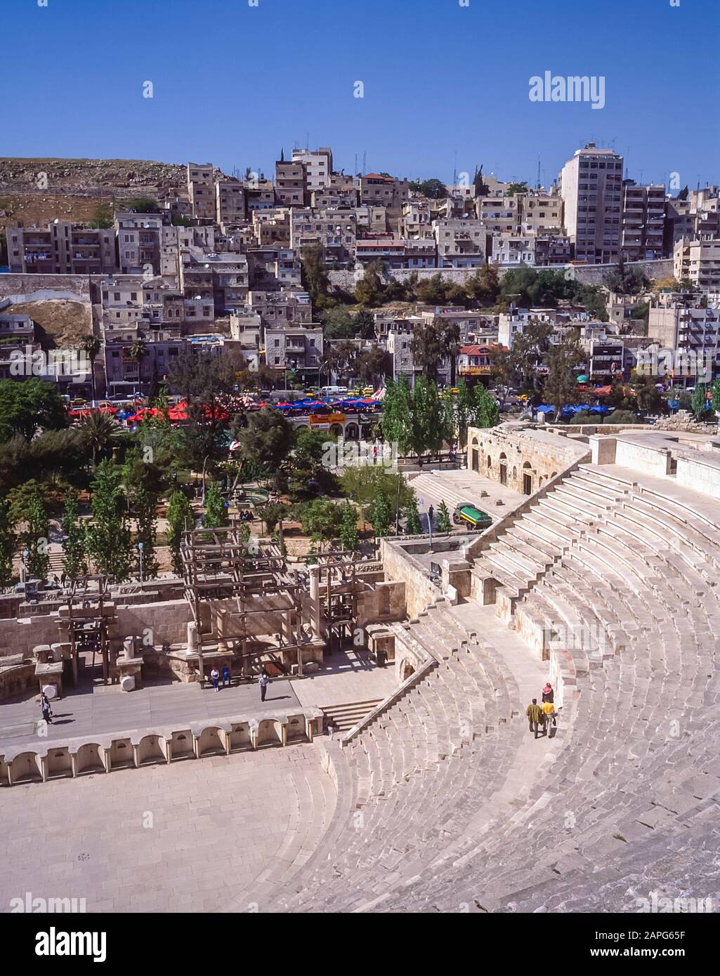 Jordan. Aerial view of the Jordan capital city of Amman from the ...
