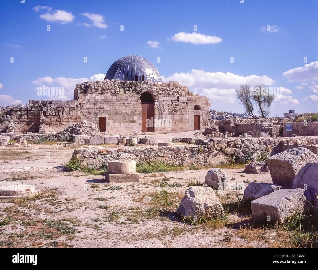 Jordan. Scenic landscape on the Citadel of the remains and ruins of ...