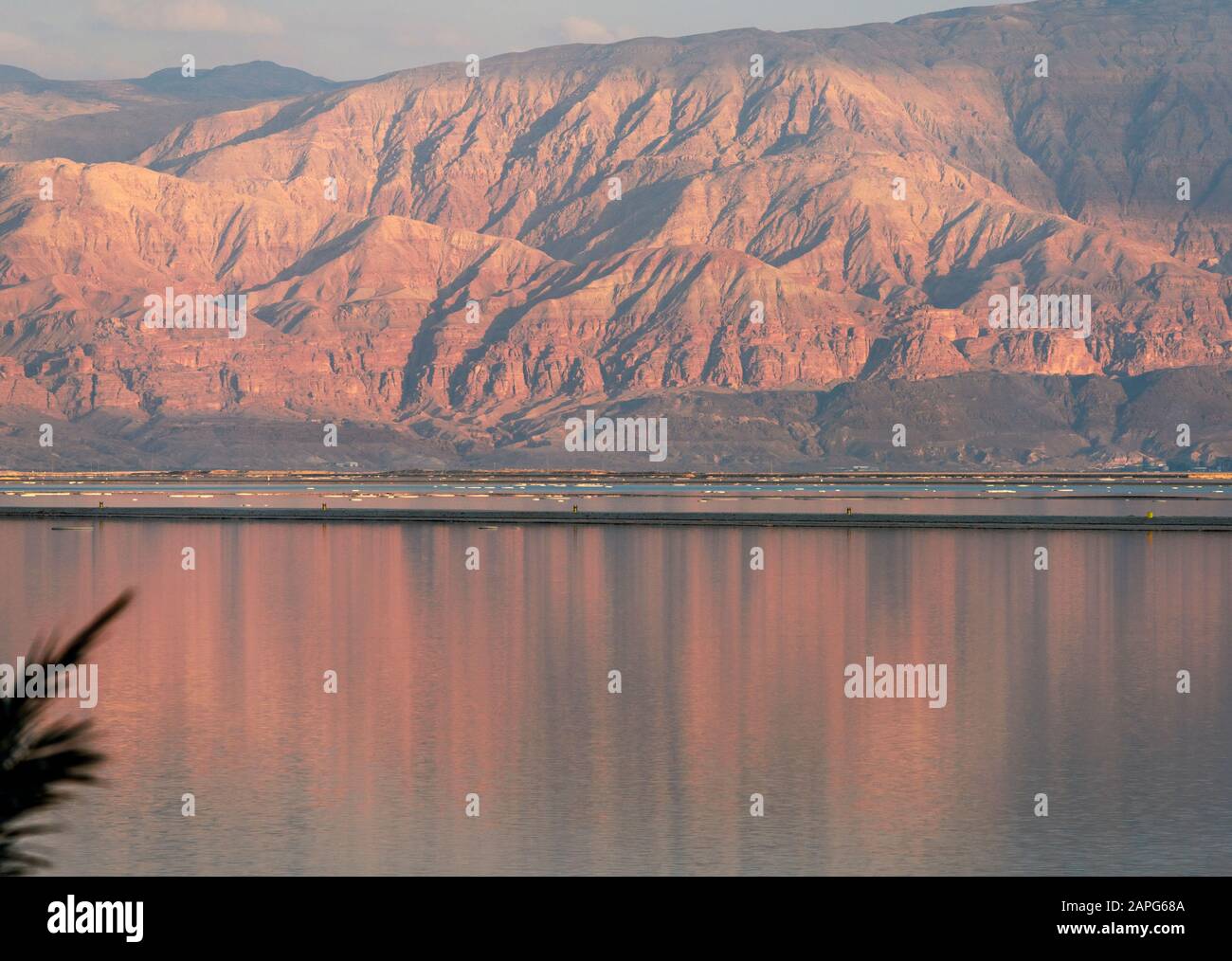 Sunset over the Dead sea Stock Photo - Alamy