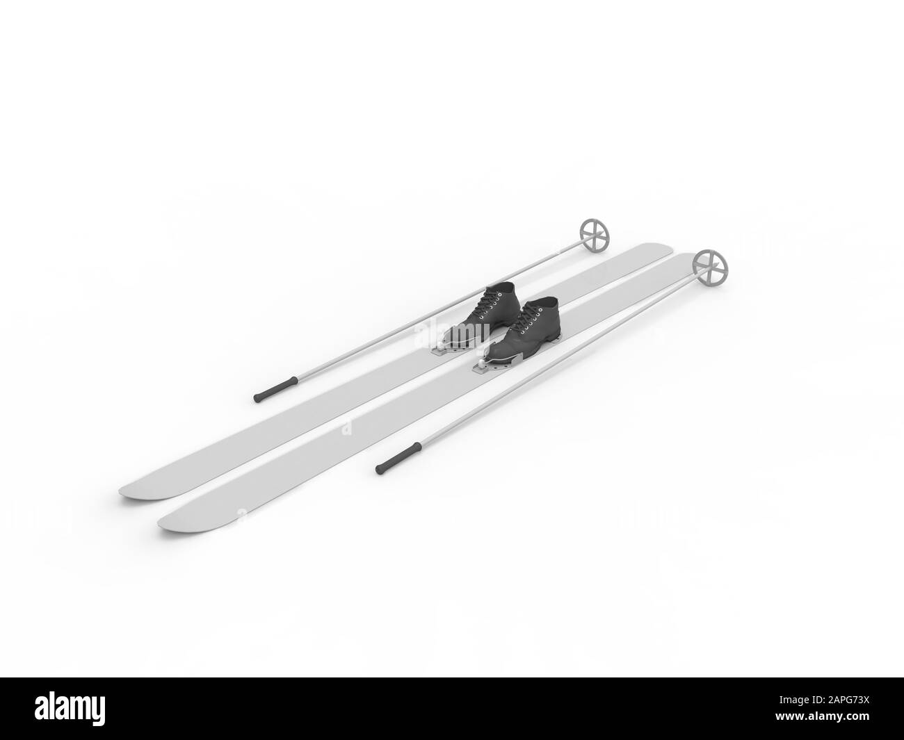 3D rendering of a couple pair of skis isolated in empty space Stock ...