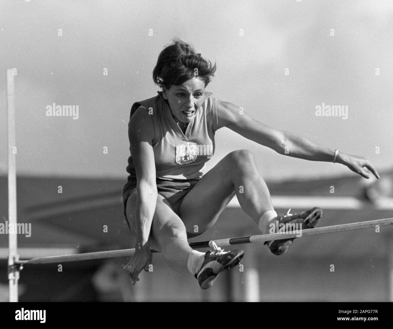 Number 14 Ciska Jansen in action high jump Stock Photo - Alamy