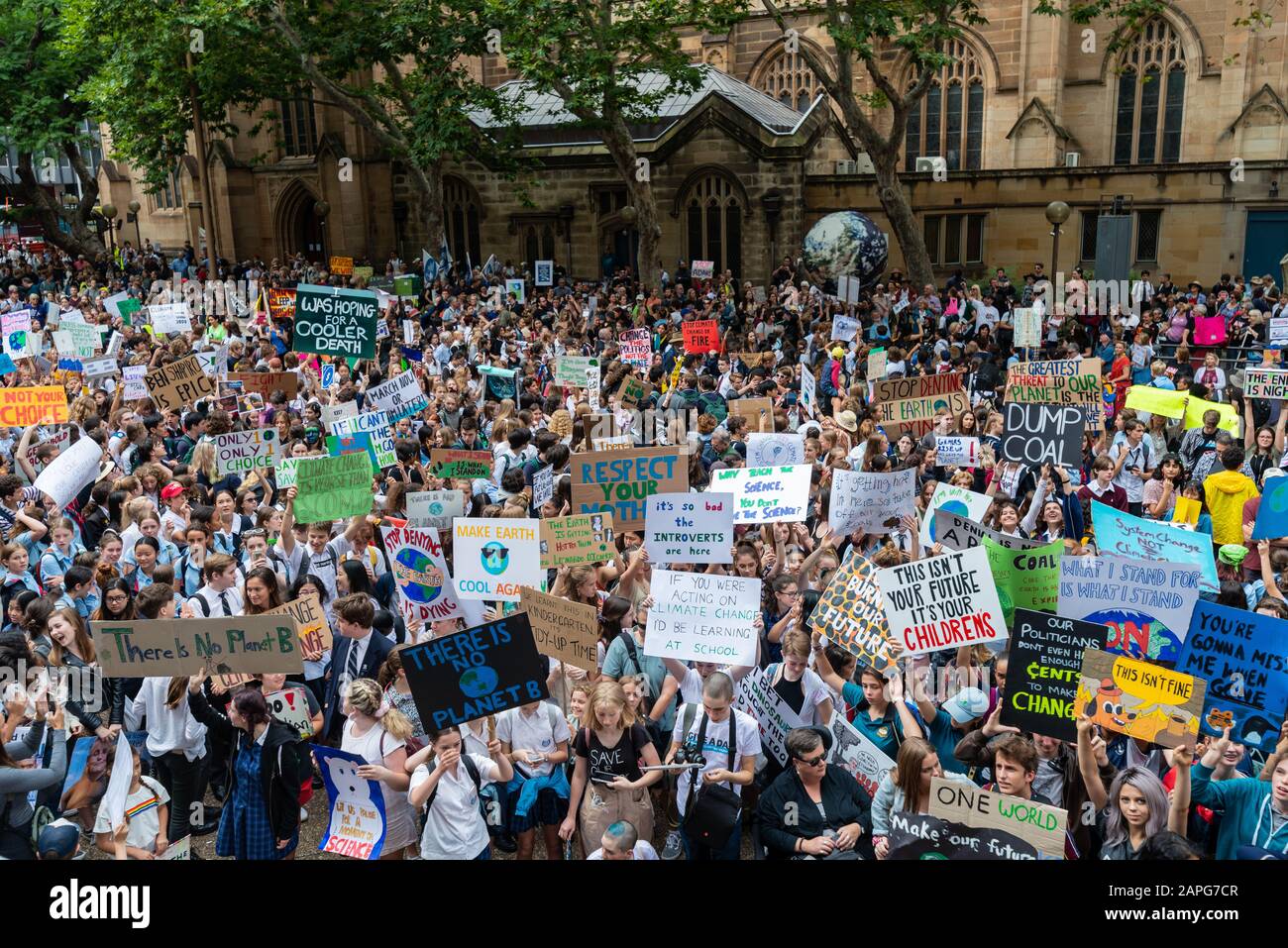 Sydney, Australia - March 15, 2019 - 20 000 Australian students gather ...