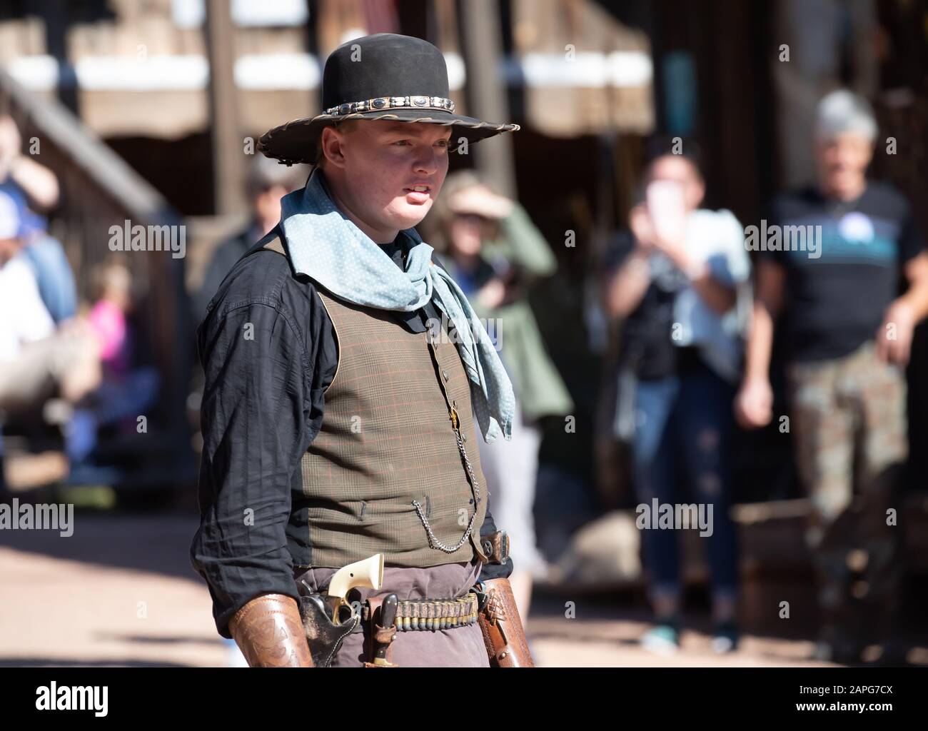 Cowboy show in Goldfield Ghost Town, Phoenix, Arizona Stock Photo - Alamy