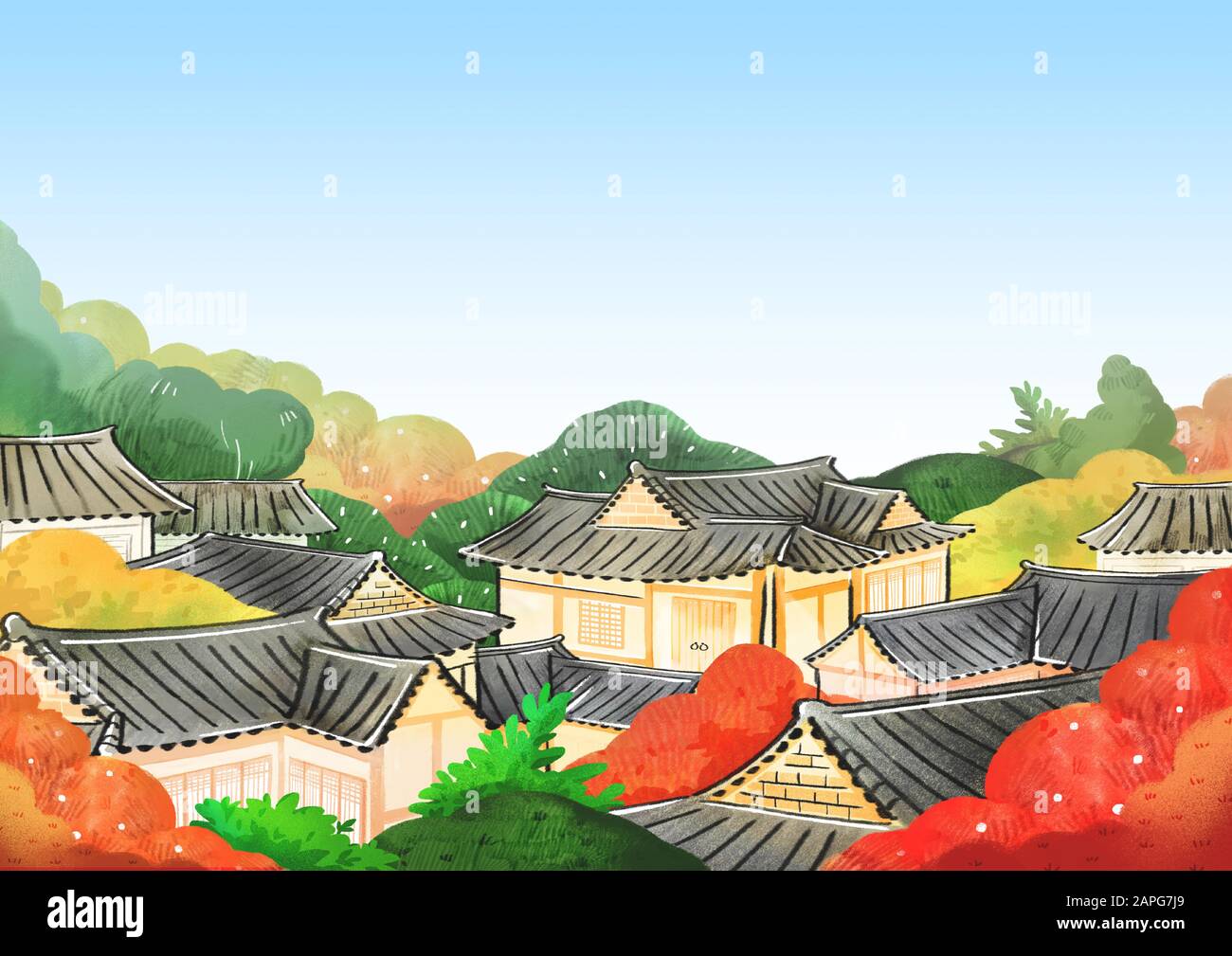 Korean Traditional House Vector