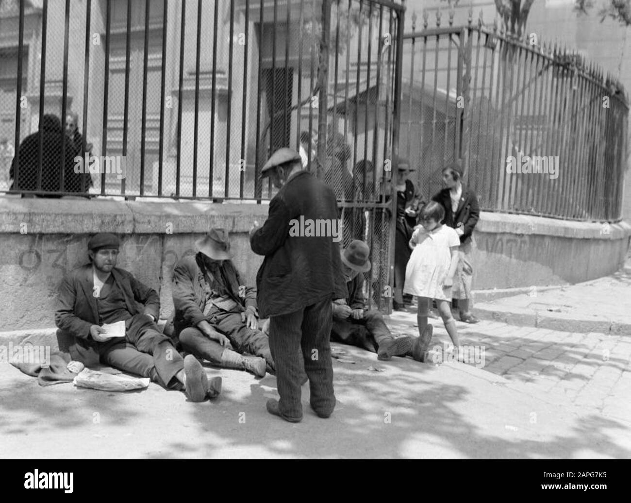 Description: Clochards in the streets of Marseille, France, 1930s. Date ...