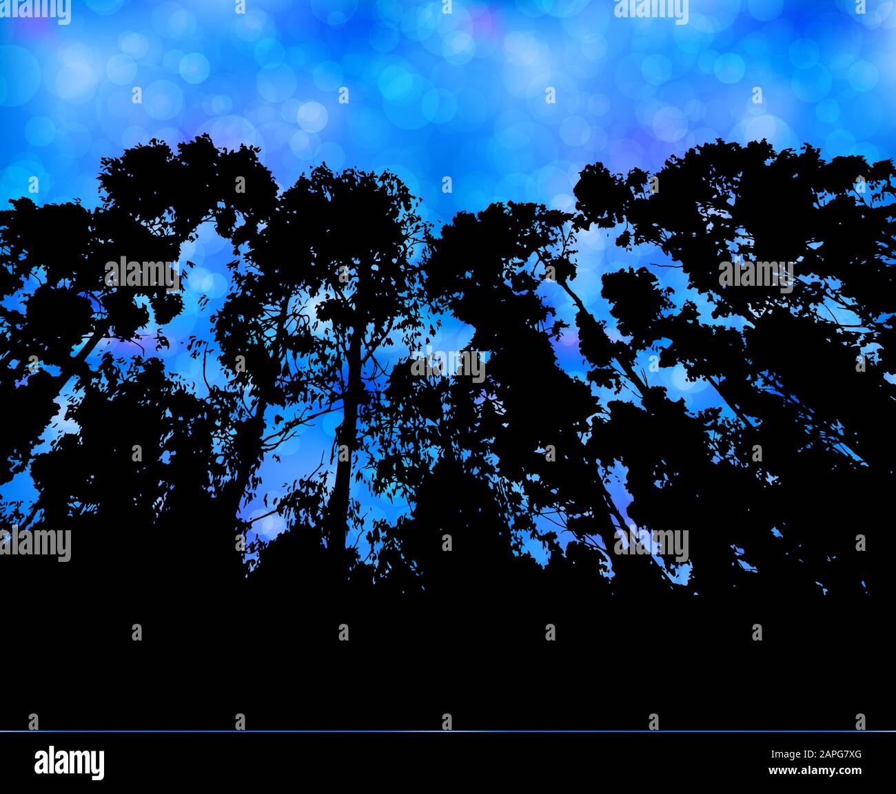 Dark night forest Stock Vector Images - Alamy