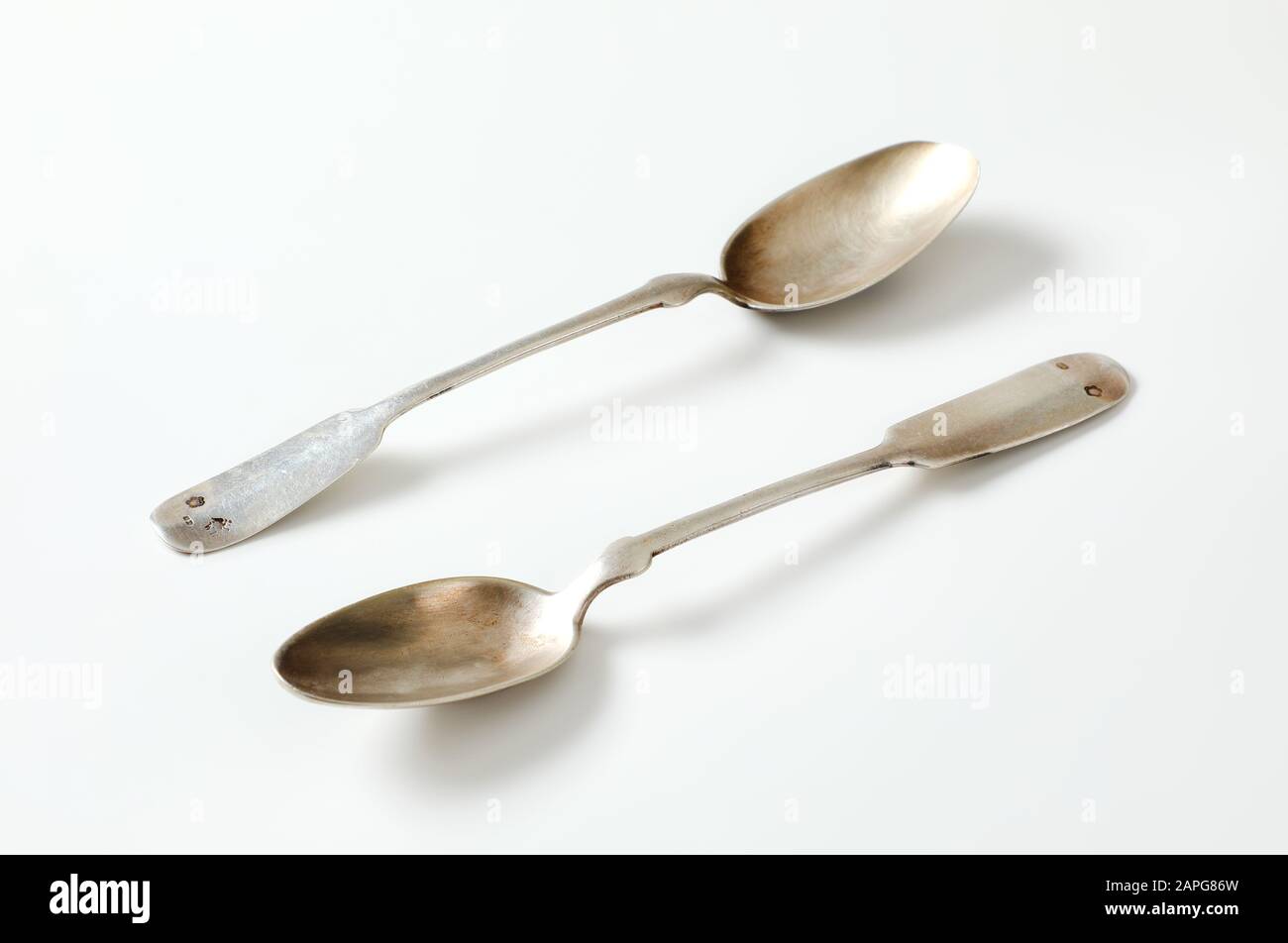Old vintage metal spoons hi-res stock photography and images - Alamy