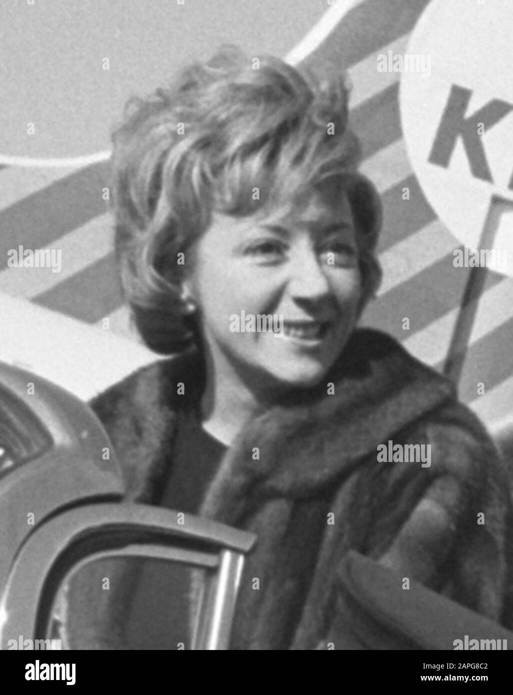 French: Colette Brosset in promotion for the film La belle américaine ...