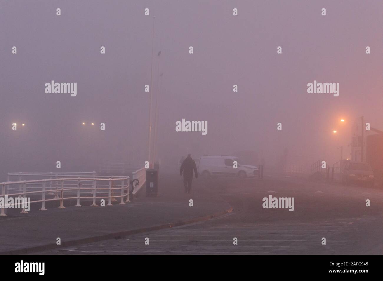 Aberystwyth, Ceredigion, Wales, UK. 23rd January 2020 UK Weather: Foggy ...