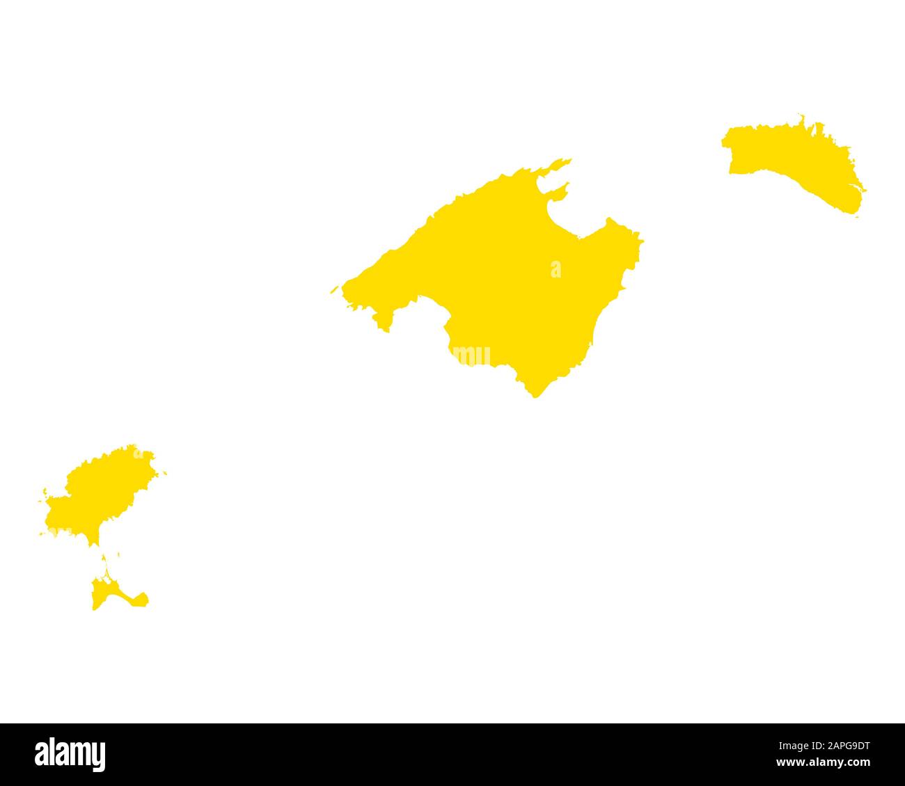 Map of Balearic Islands Stock Photo - Alamy
