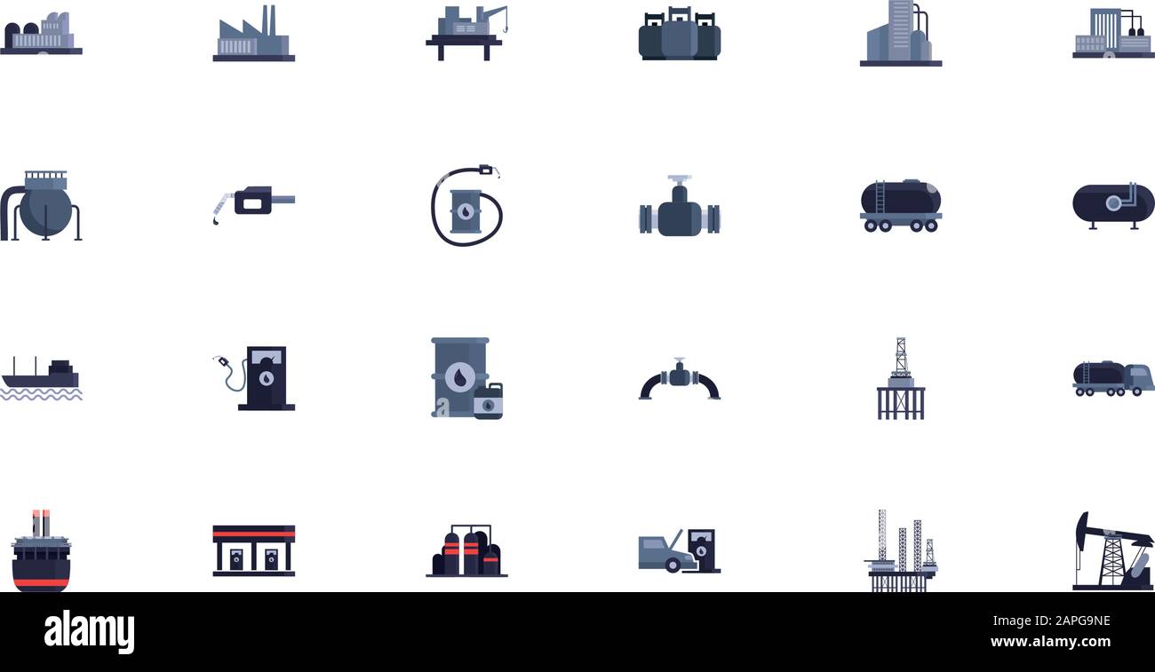 Petroleum refinery towers Cut Out Stock Images & Pictures - Alamy