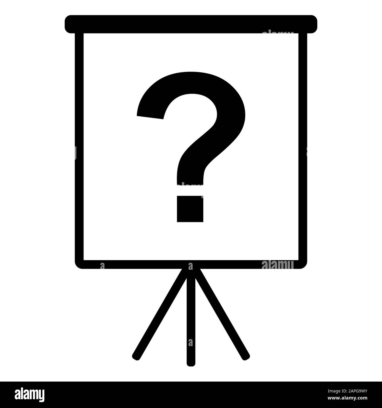 Question mark and flipchart Stock Photo - Alamy