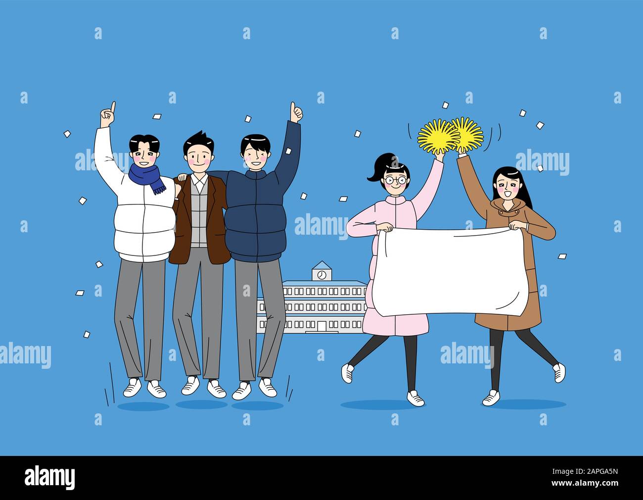 College winter students Stock Vector Images - Alamy